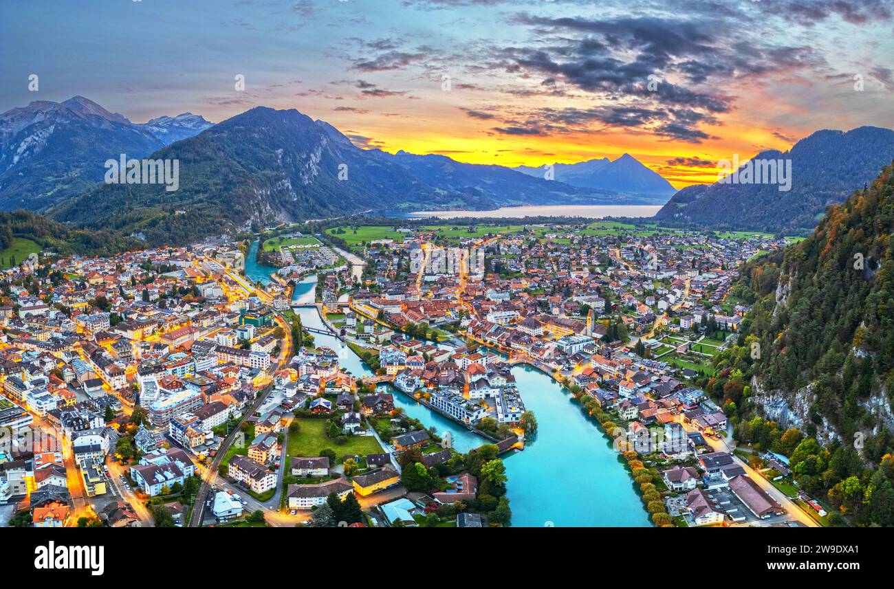 Aerial view interlaken hi-res stock photography and images - Alamy