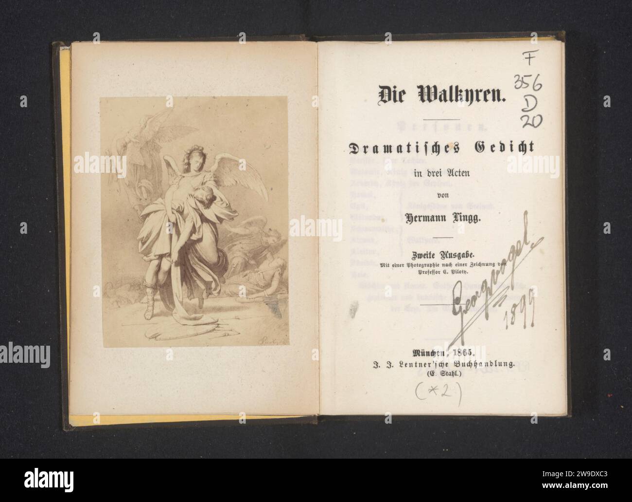 The Walkyren, Hermann Lingg, 1865 book München paper. linen (material ...