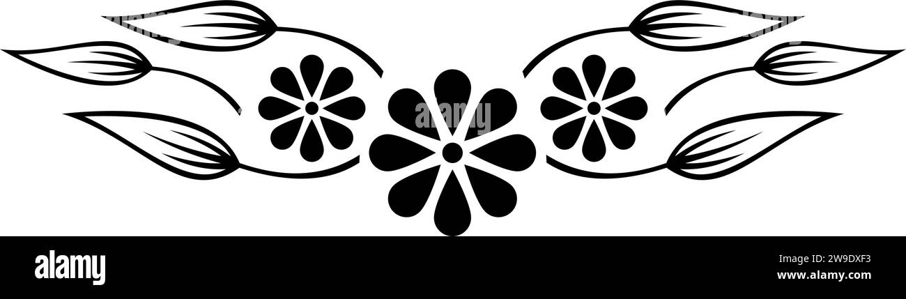 Text divider, border, text border, black with transparent background ...