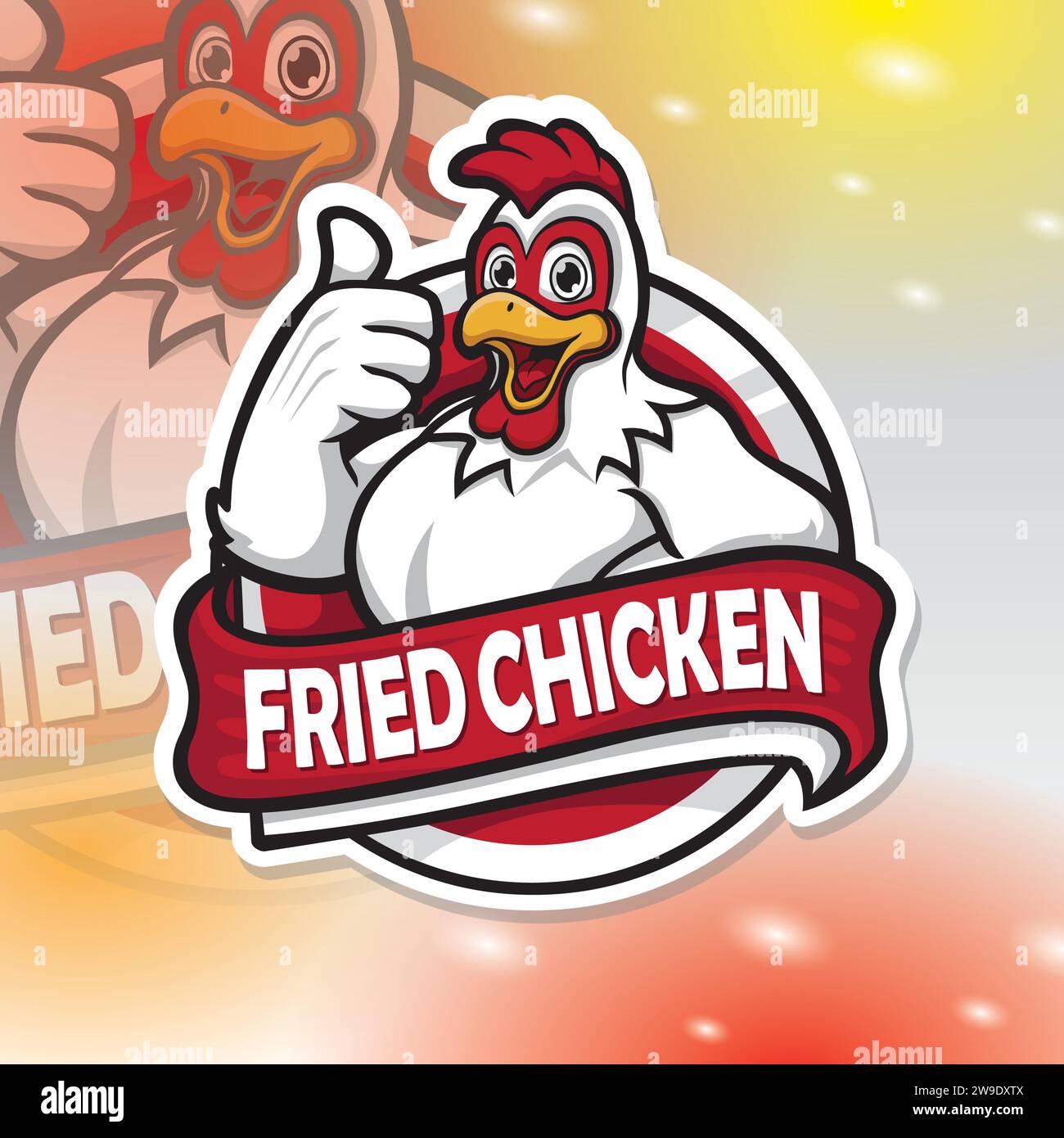 Chicken Logo Design. Fried Chicken Logo.Smile Chicken Thumb Up Mascot ...