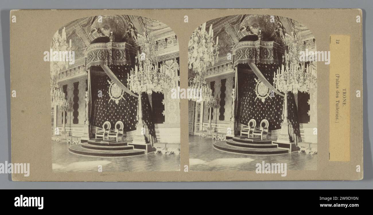 French throne in the Tuileries Palace, Paris, 1857 - 1871 stereograph ...