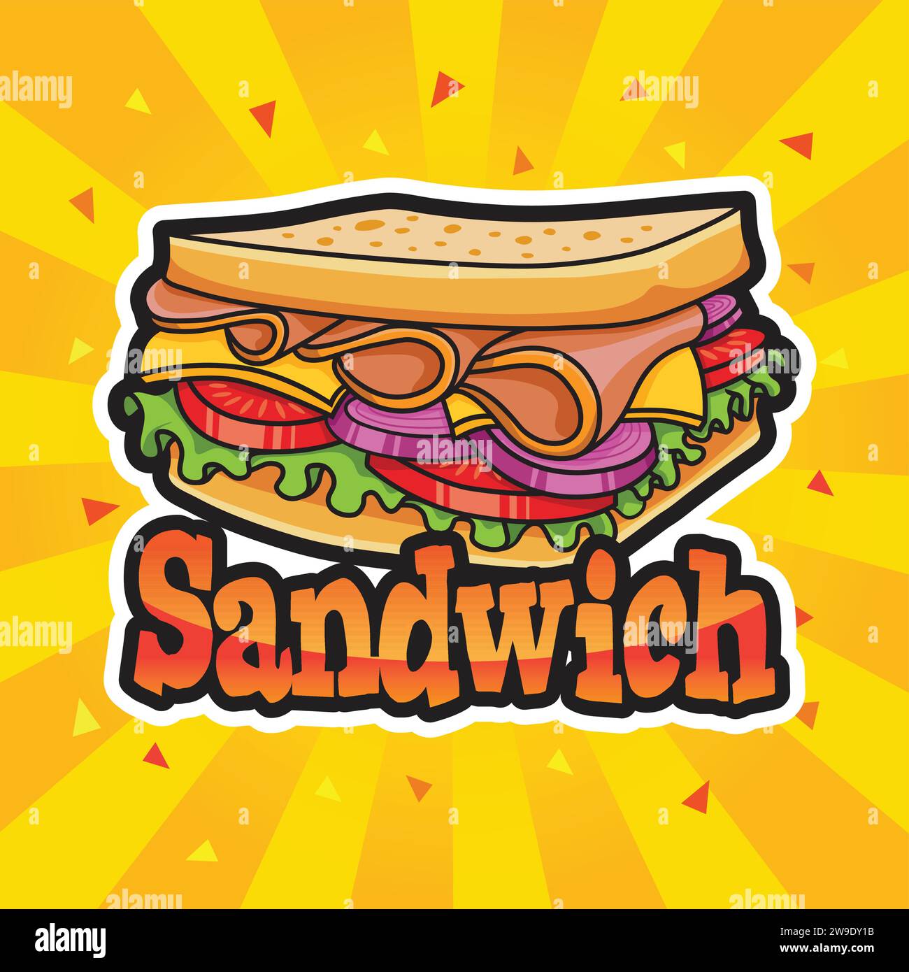 White Bread Sandwich Logo Menu Design Stock Vector Image & Art - Alamy