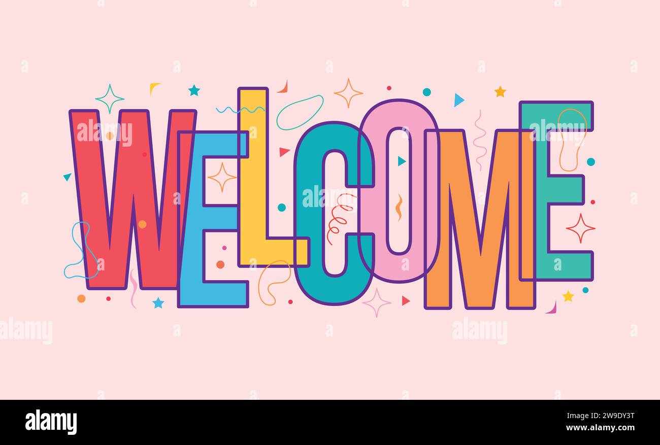 Welcome Banner Design. Flat Soft Color Design Stock Vector Image & Art ...