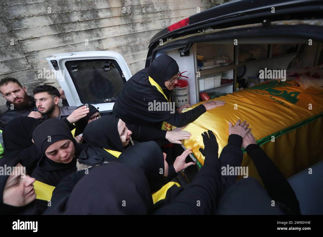 Relatives of Shorouk Hammoud the wife of Ibrahim Bazzi, a civilian ...