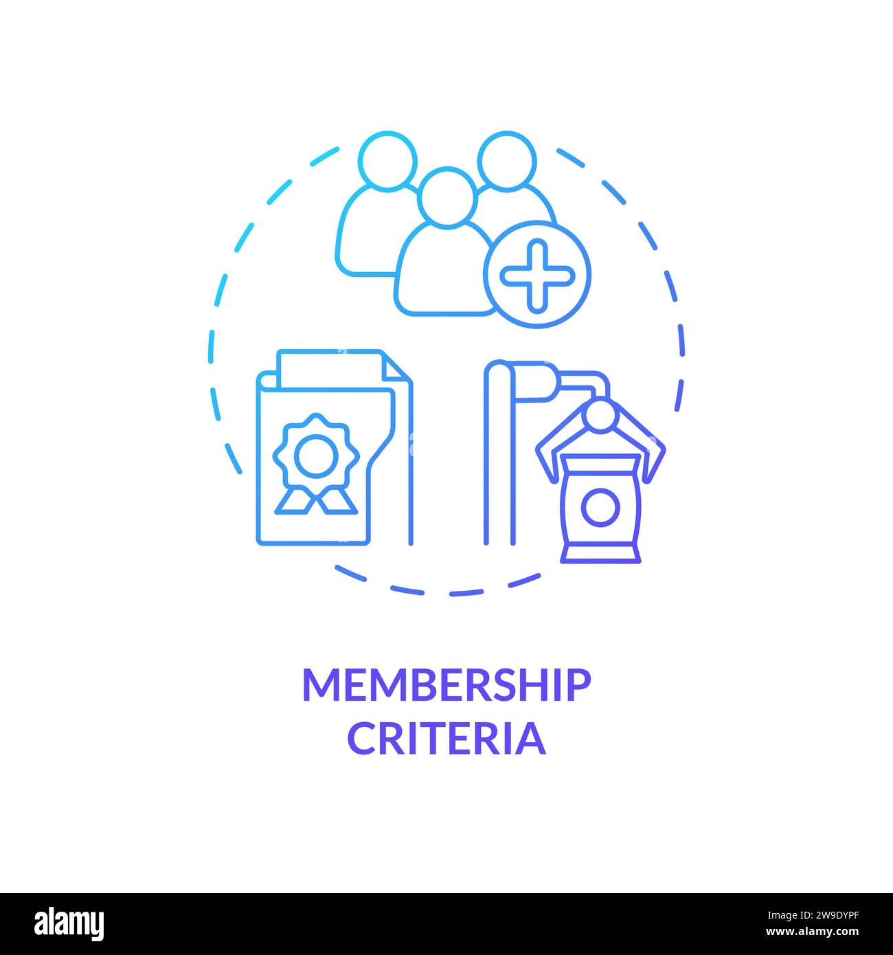 Thin line creative gradient membership criteria icon concept Stock ...