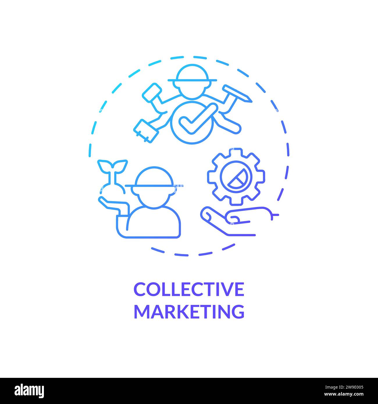 Thin line gradient collective marketing icon concept Stock Vector Image & Art - Alamy
