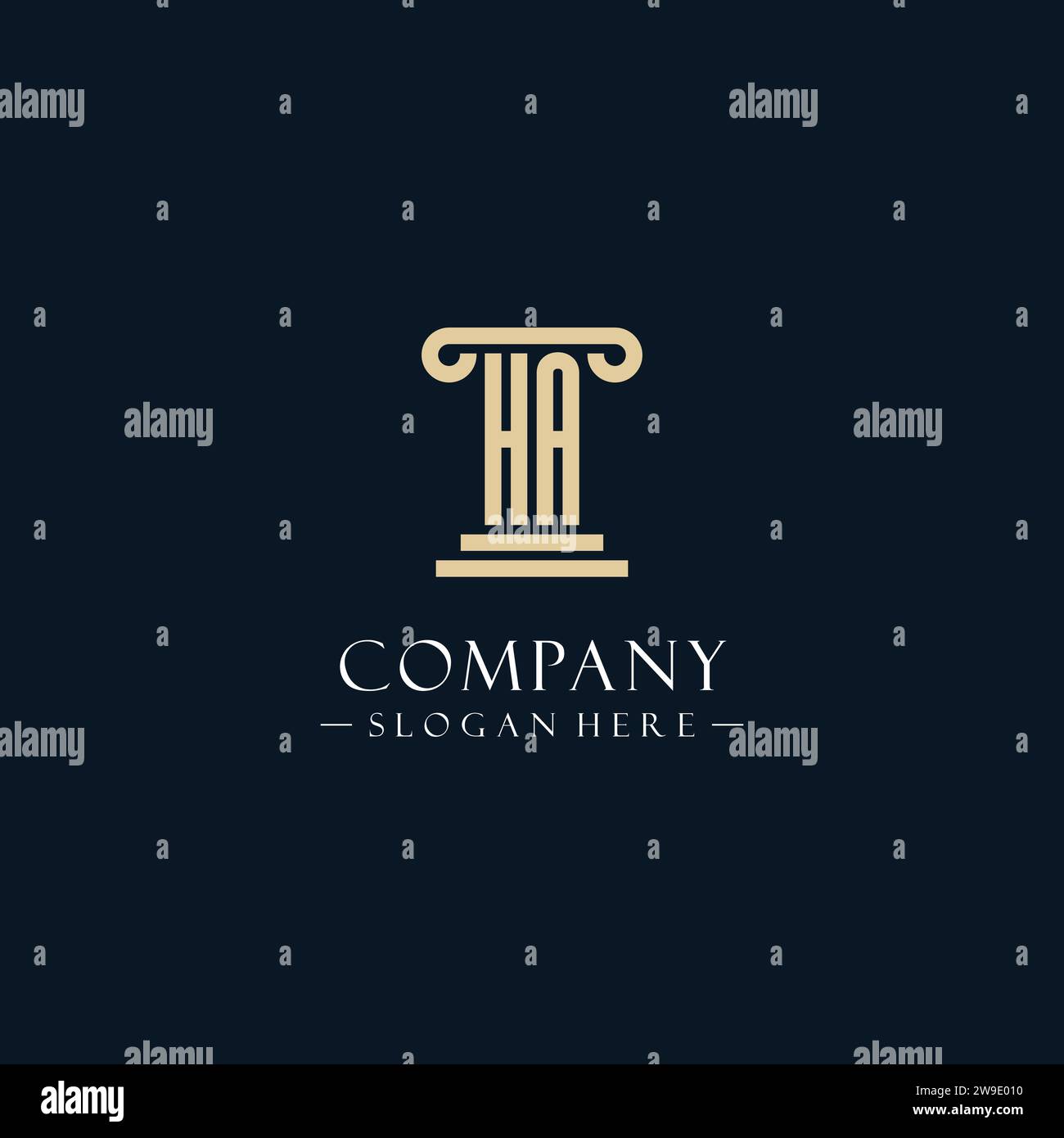 HA initial monogram logos with pillar shapes style design ideas Stock ...
