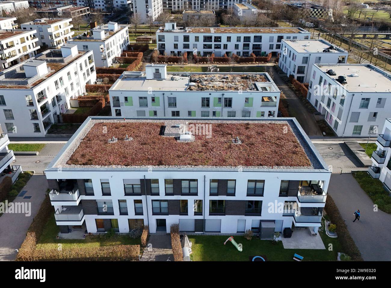 Luftbild Muenchen Stadtteil Messestadt Riem, *** Aerial view Munich ...