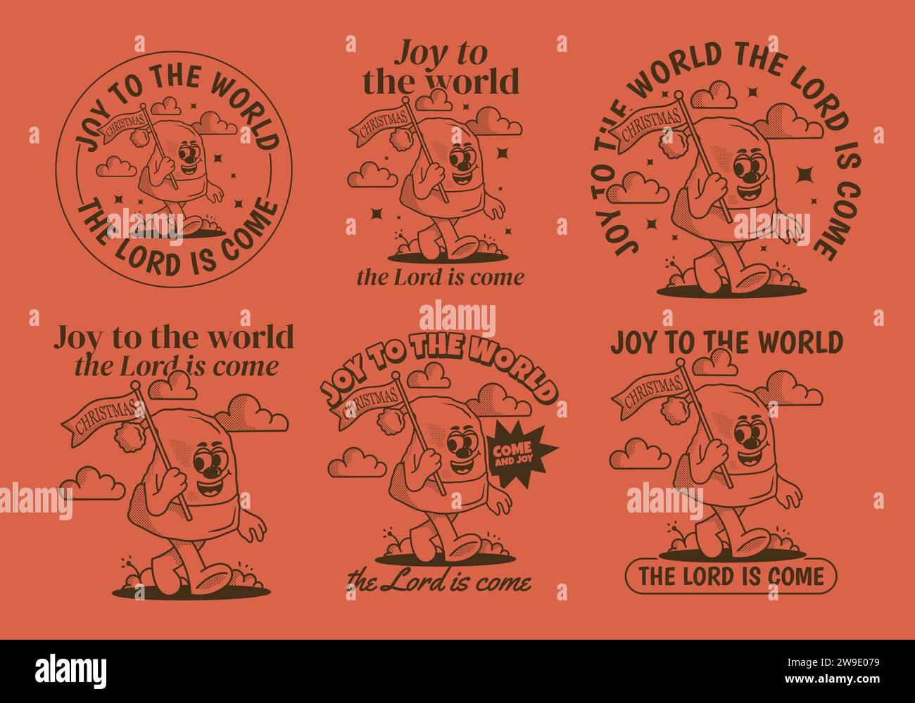 Joy to the world the Lord is come. Mascot character illustration of ...