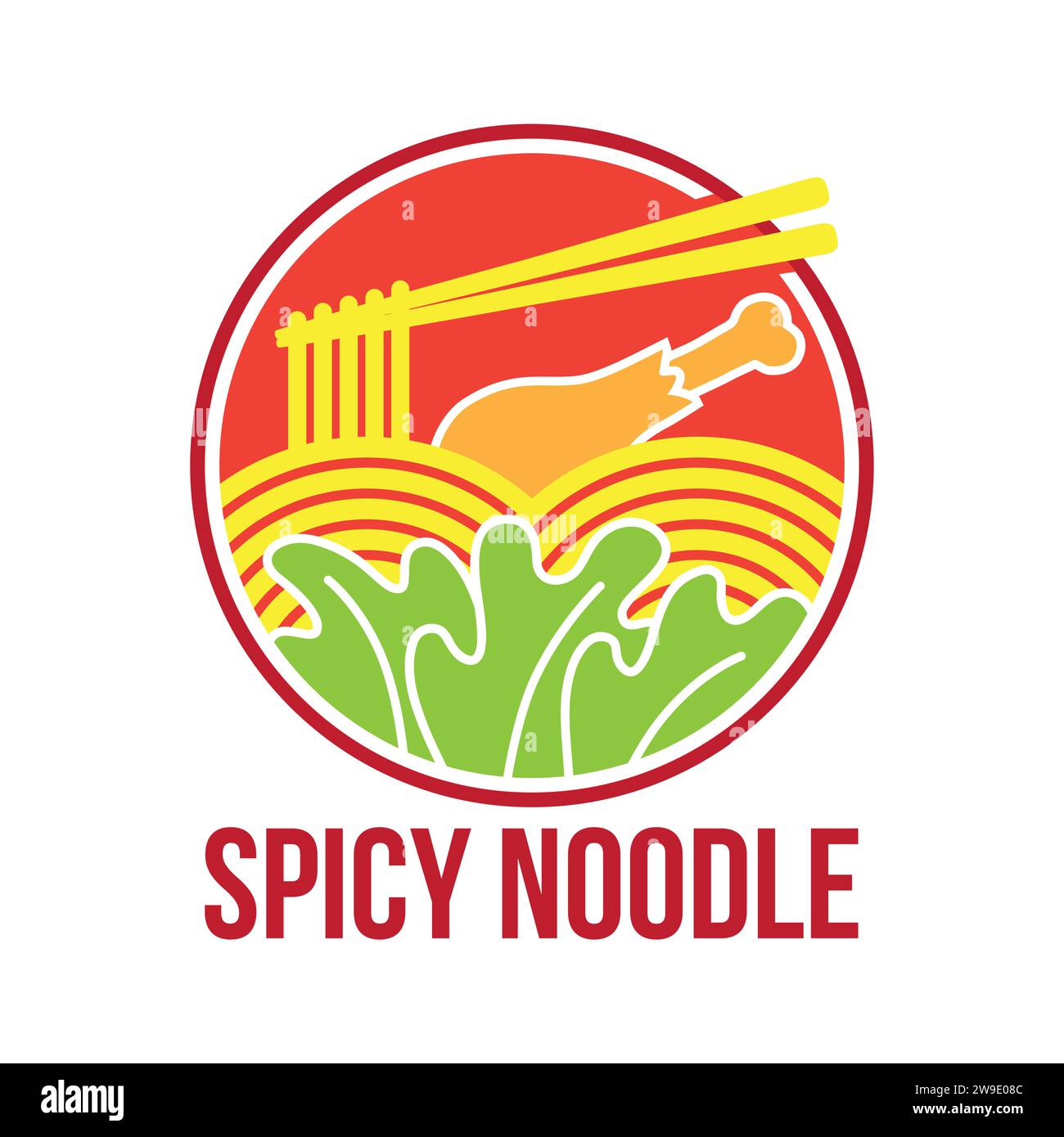Noodle Logo Design. Spicy Noodel Mascot Vector Stock Vector Image & Art ...