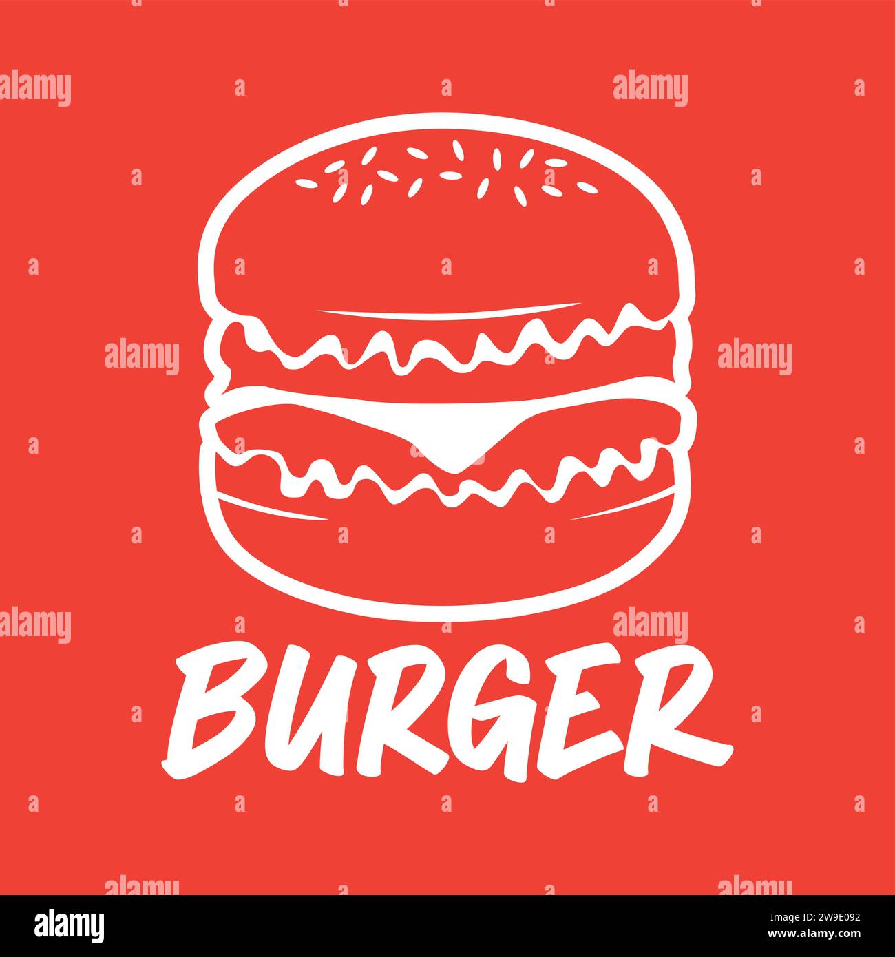 Burger logo design best burger design simple burger minimalist Stock ...