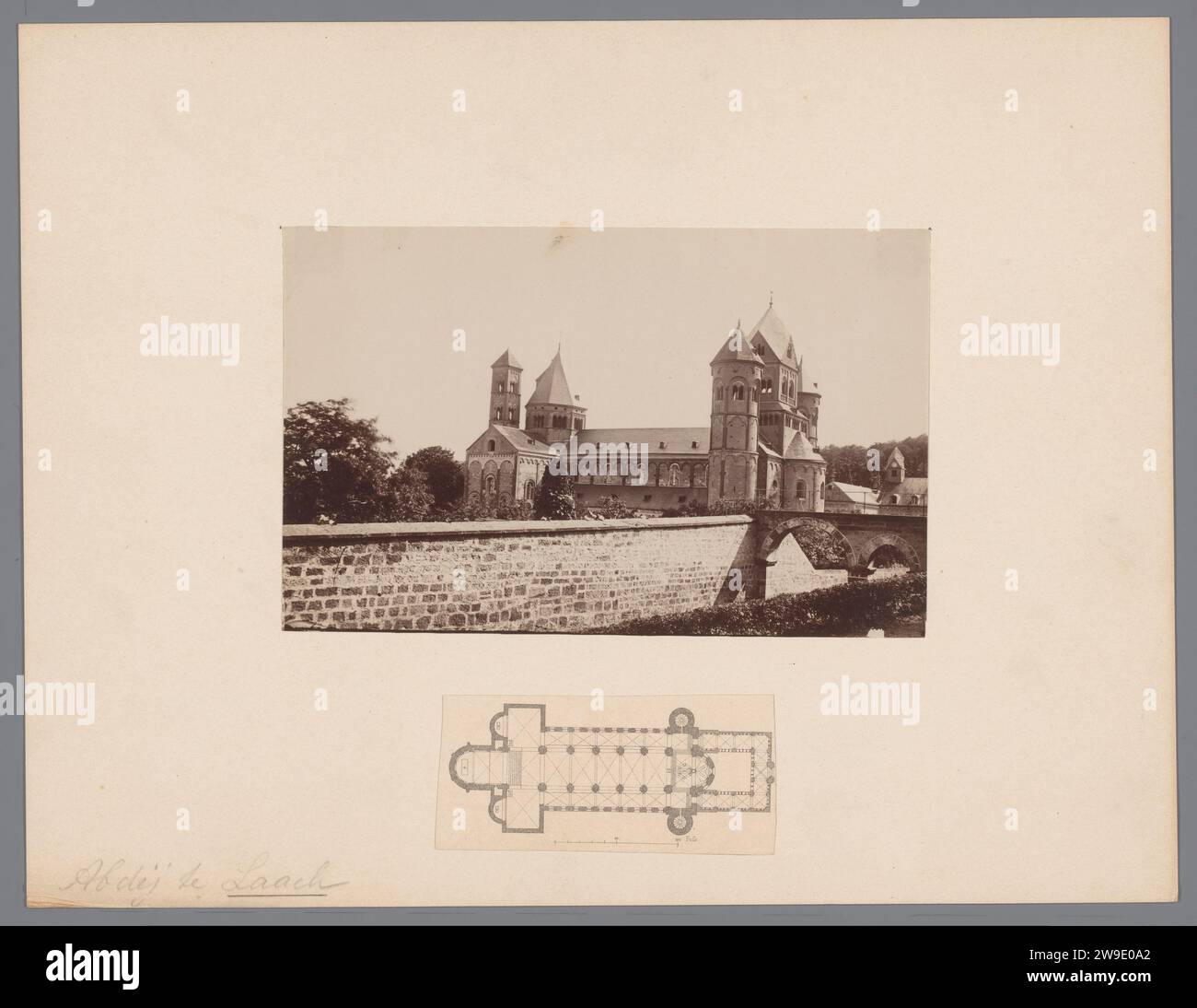 Map of the abbey of Maria Laach at Andernach, Germany, 1860 - 1890 ...