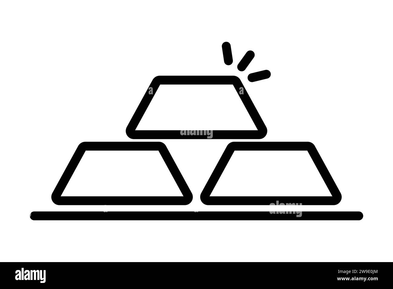 gold bar icon. icon related to wealth and precious metals. line icon style. element illustration ...
