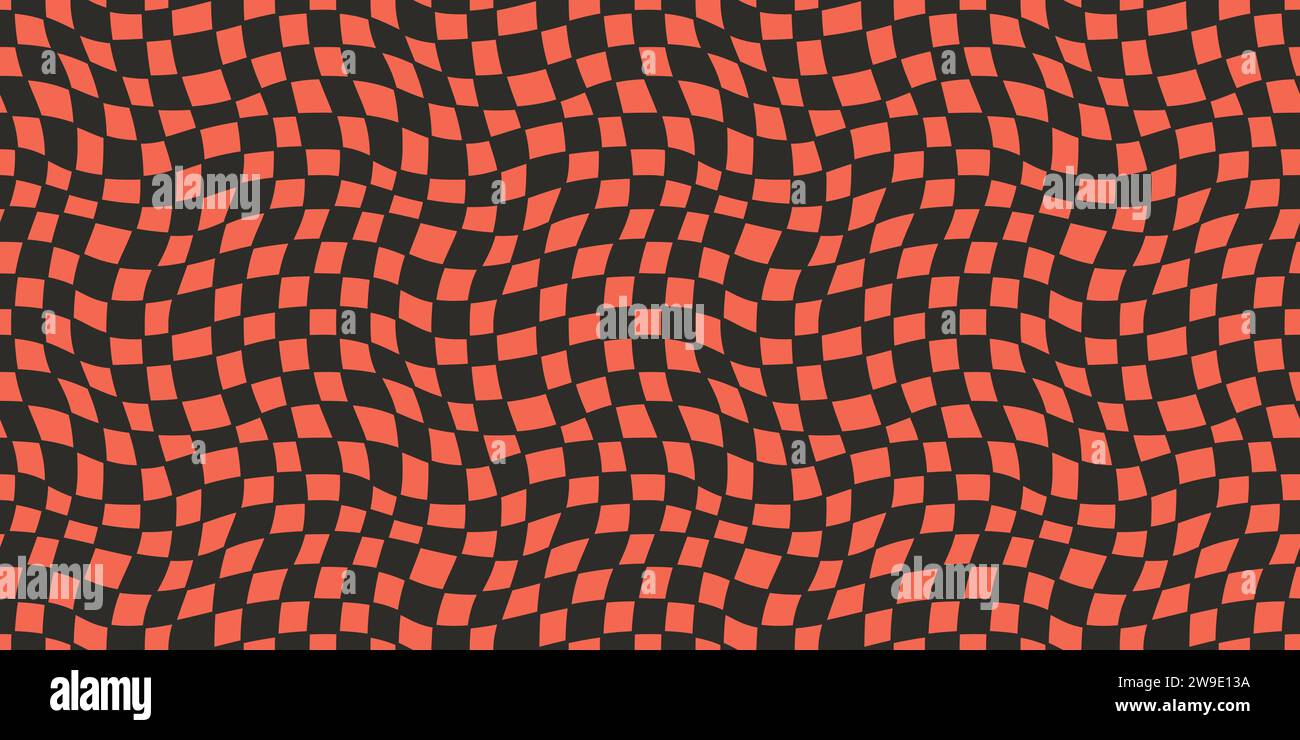 Seamless geometric pattern with woven and distorted checkers that ...