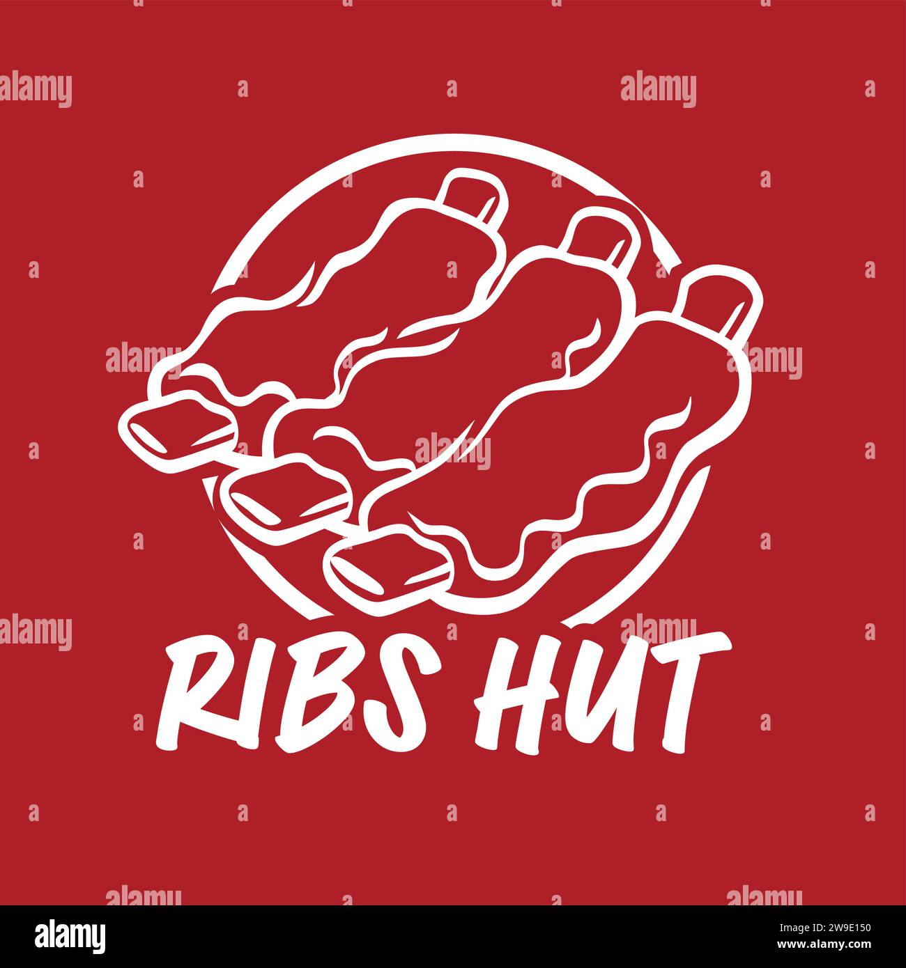 Simple ribs logo Stock Vector Images - Alamy