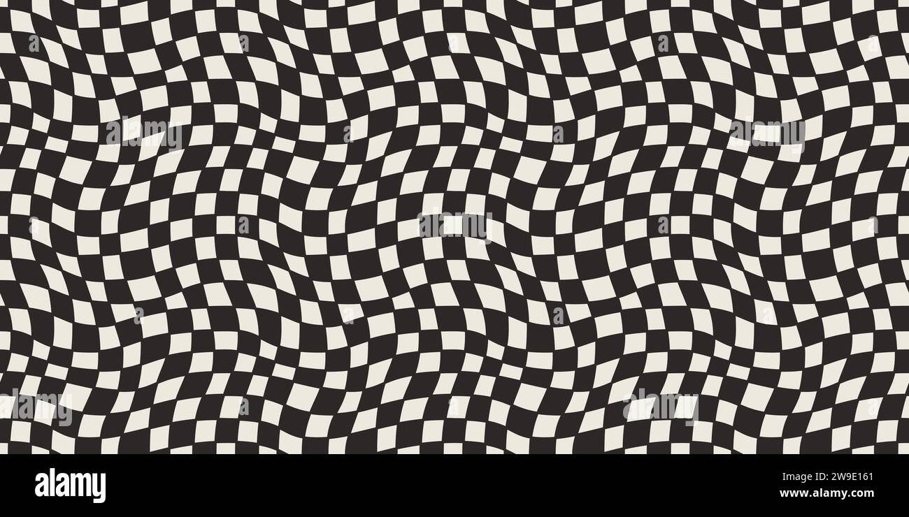 Seamless geometric pattern with woven and distorted checkers that ...