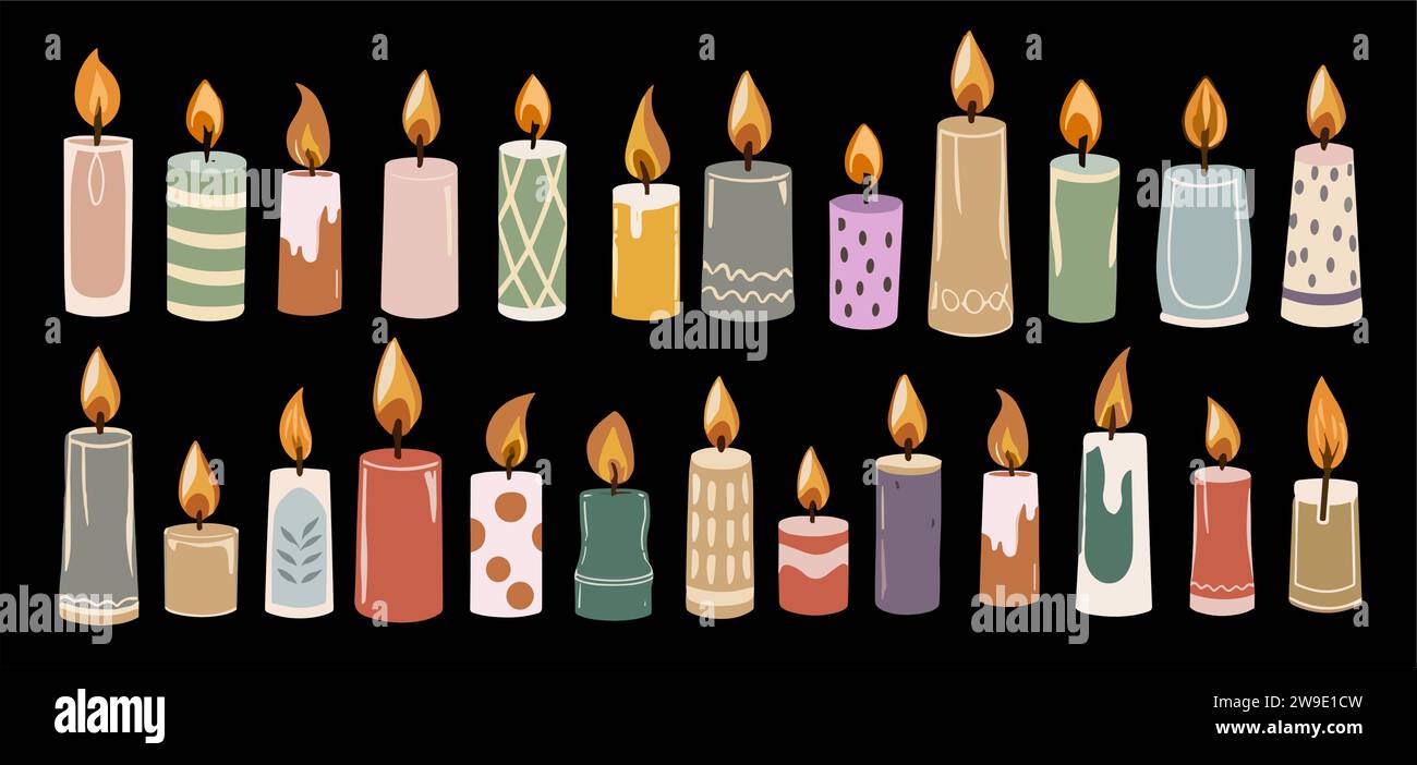 Set of various candles different shapes and color Stock Vector Image ...