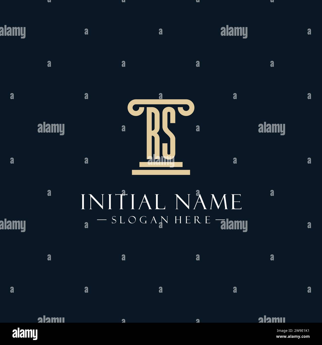 RS initial monogram logos with pillar shapes style design ideas Stock ...