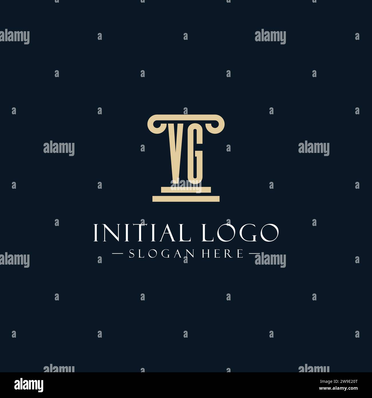 VG initial monogram logos with pillar shapes style design ideas Stock ...