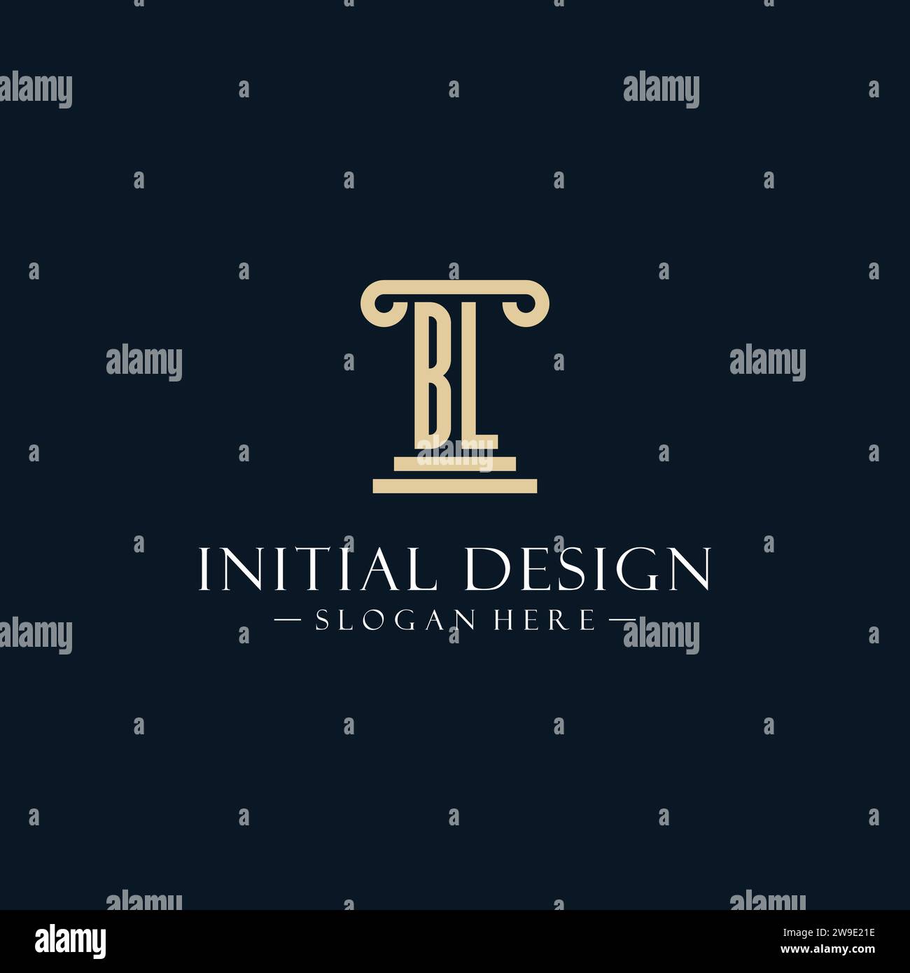 BL initial monogram logos with pillar shapes style design ideas Stock ...