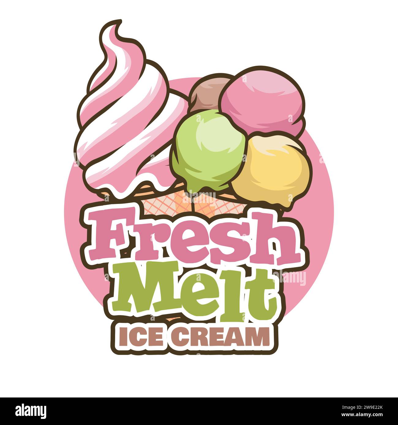 Ice Cream Logo Design Cool Ice Cream Logo Stock Vector Image And Art Alamy