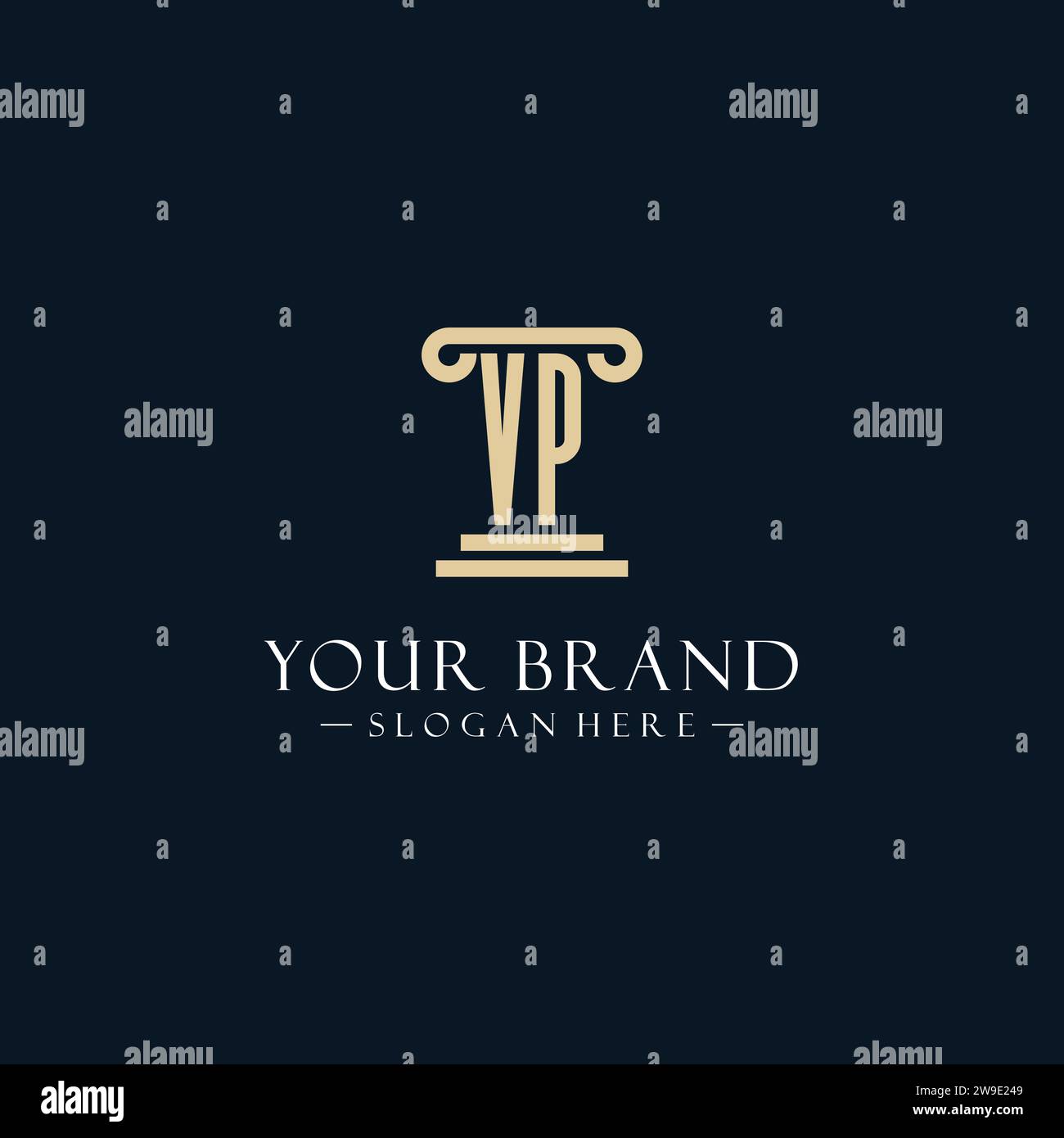 VP initial monogram logos with pillar shapes style design ideas Stock ...