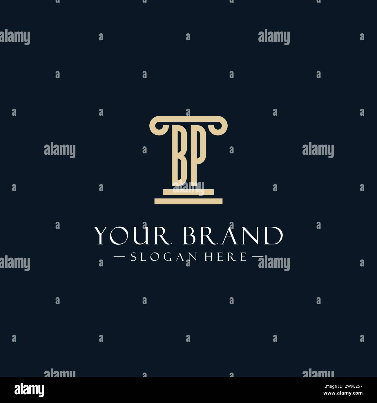 BP initial monogram logos with pillar shapes style design ideas Stock ...