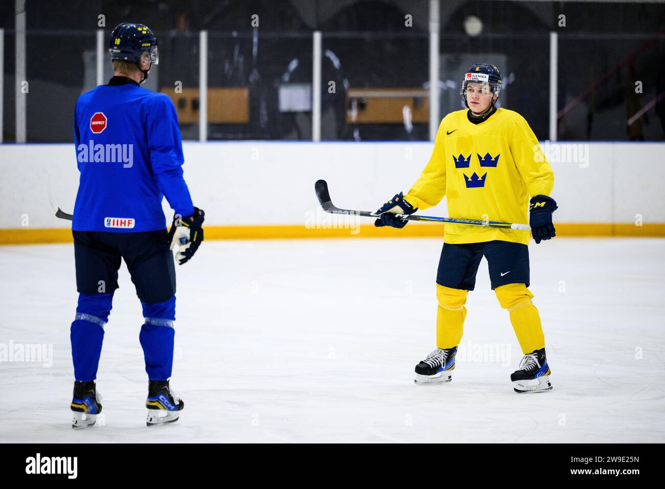Filip Bystedt and Mattias Hävelid of, Sweden. , . at a practice session ...