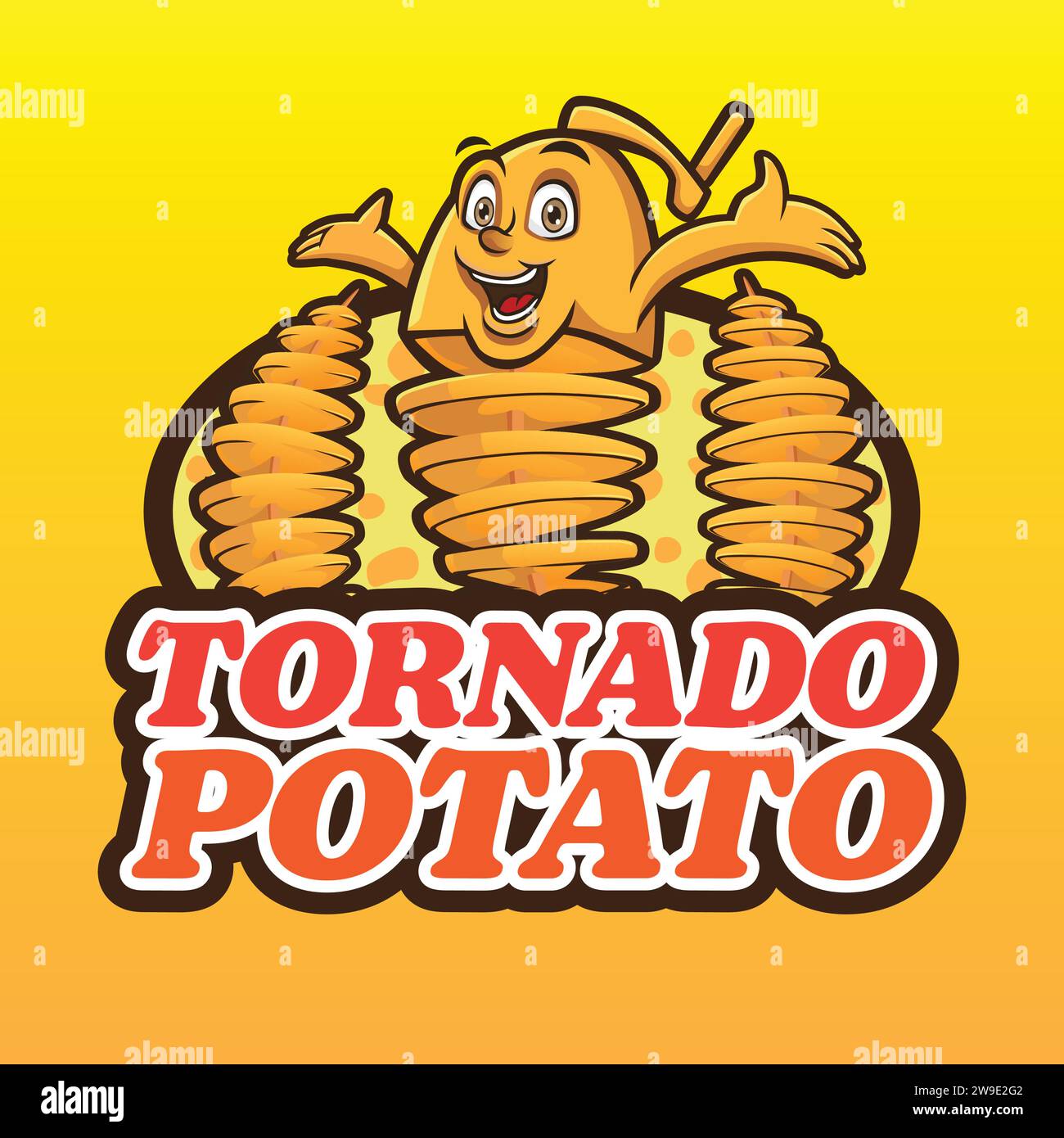 Tornado Potato Logo Mascot Design. Potato Logo Design. Street Food ...