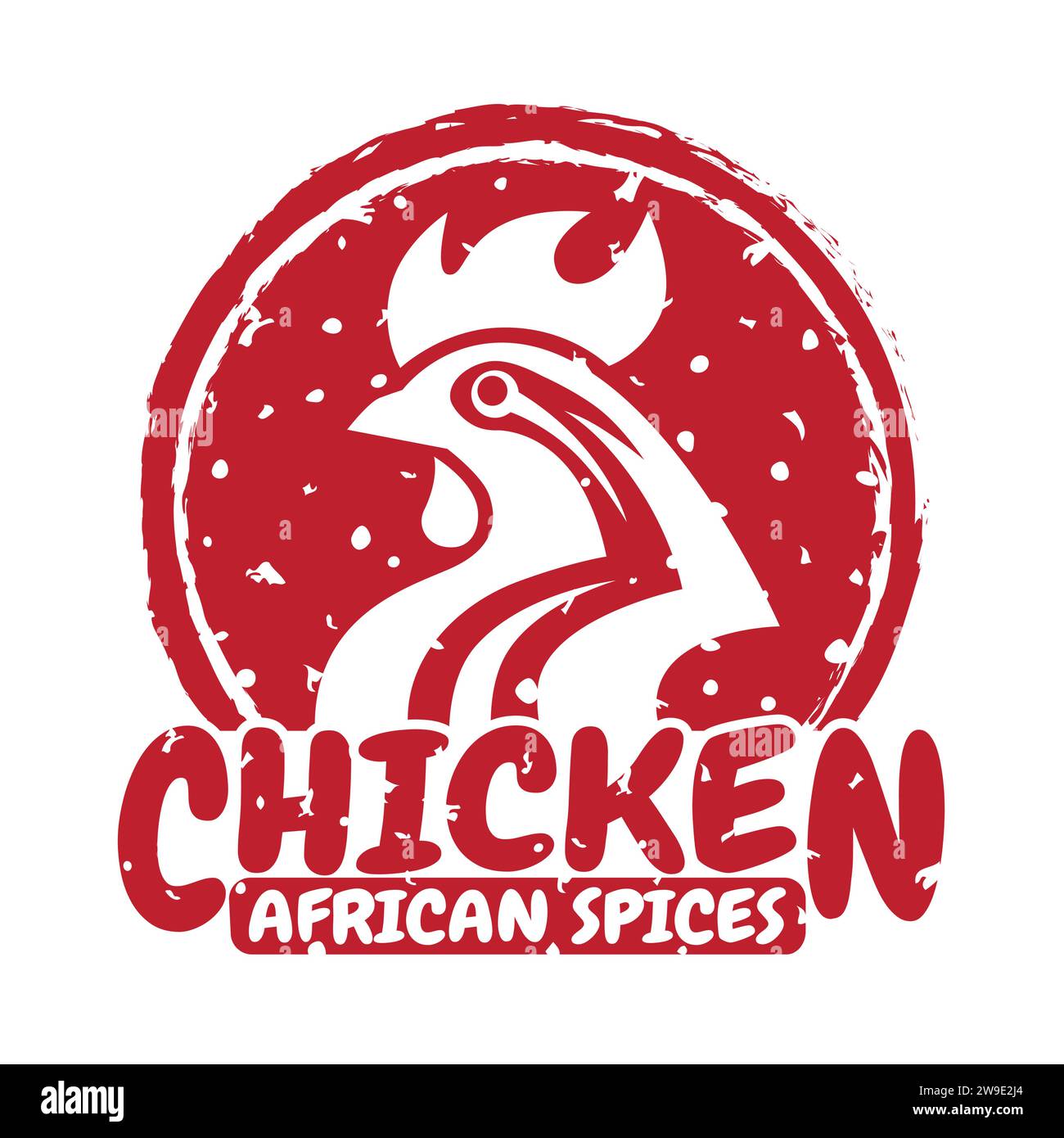 Chicken Stamp Logo Design. Fried & Grilled Chicken Logo Vector Stock ...