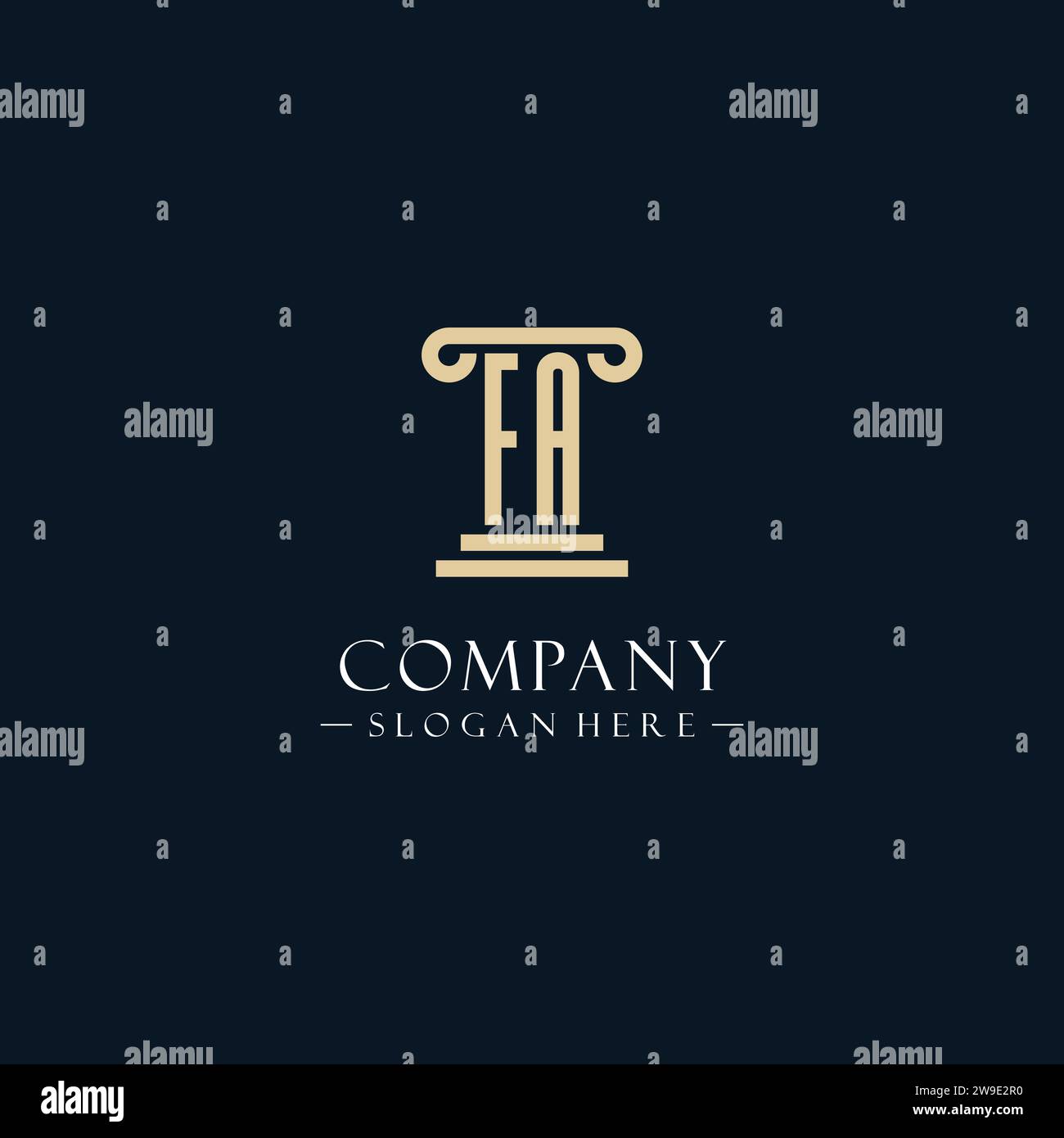 FA initial monogram logos with pillar shapes style design ideas Stock ...