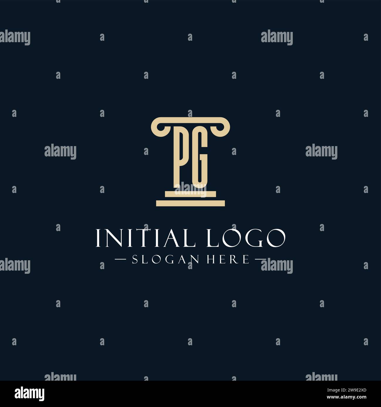 PG initial monogram logos with pillar shapes style design ideas Stock ...