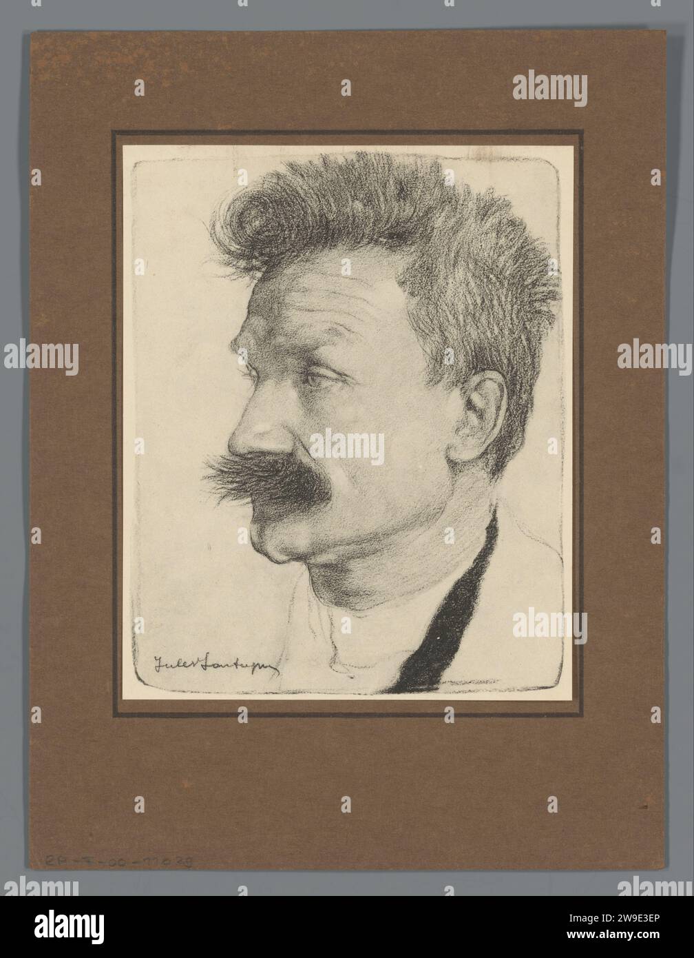 Reproduction of a portrait of Stijn Streuvels, Anonymous, After Jules ...