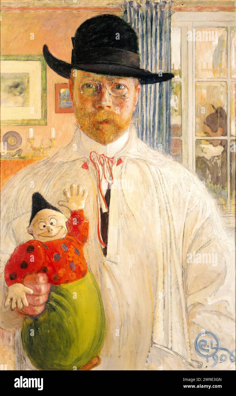Carl Larsson (1853-1919), Self Portrait painting of the Swedish Painter ...