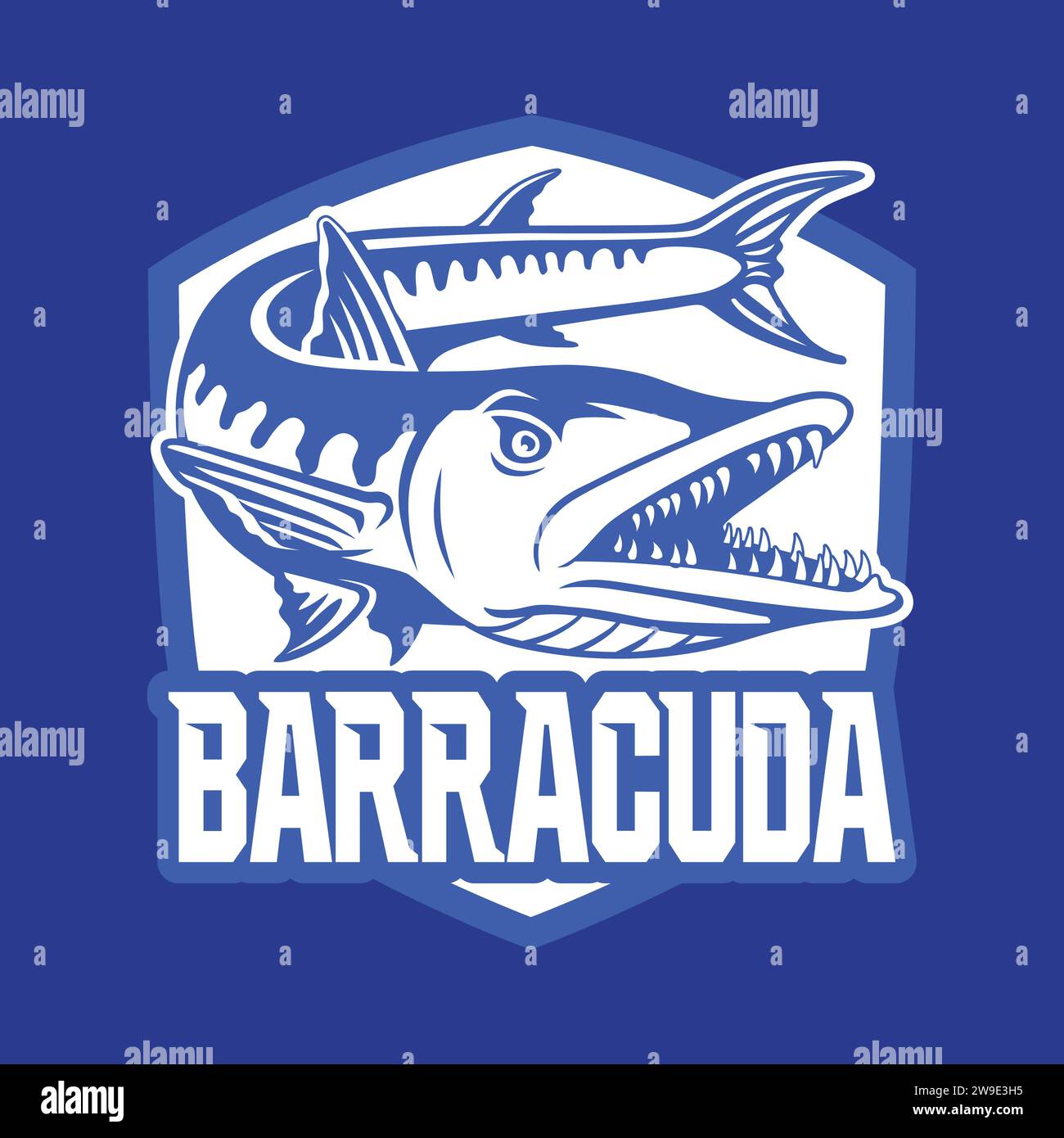 Barracuda Fishing Logo Mascot Vector. Barracuda Fish Logo Stock Vector ...