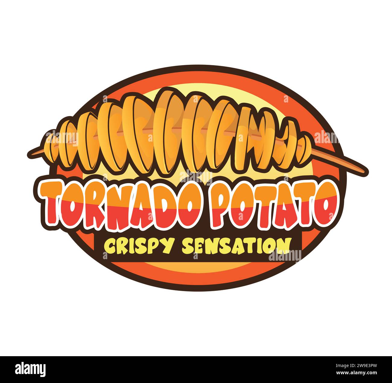 Tornado Potato Logo Design. Oval Spiral Potato Franchise Design Stock ...