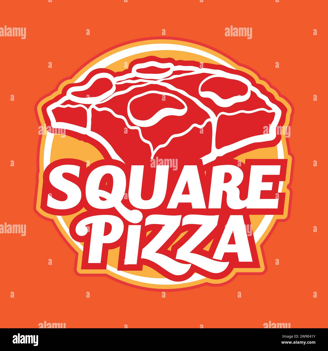 Square Pizza Logo Stamp Vector Design. Detroid Pizza Image Stock Vector ...