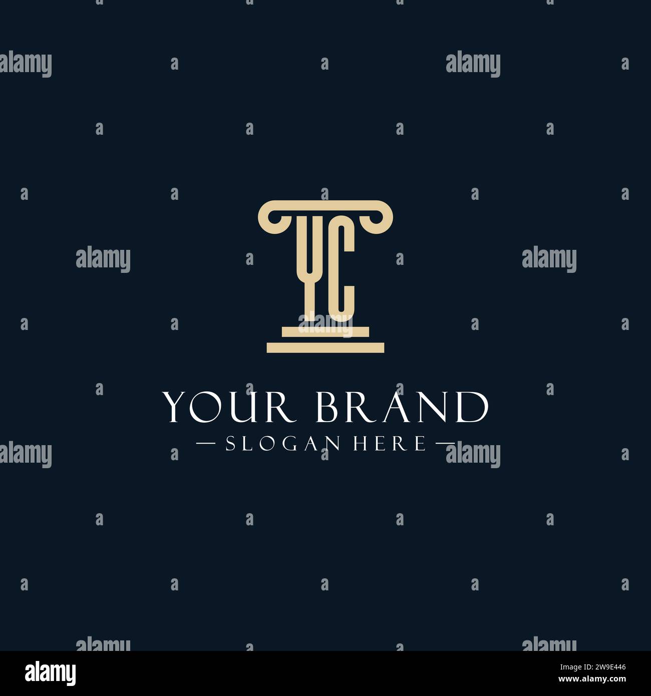 YC initial monogram logos with pillar shapes style design ideas Stock ...