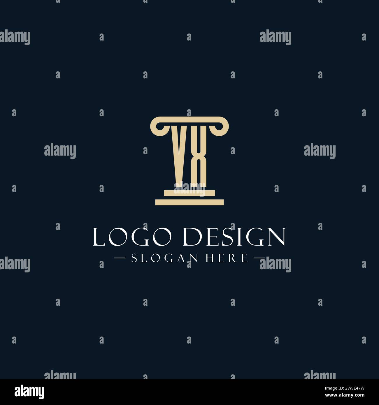 VX initial monogram logos with pillar shapes style design ideas Stock ...