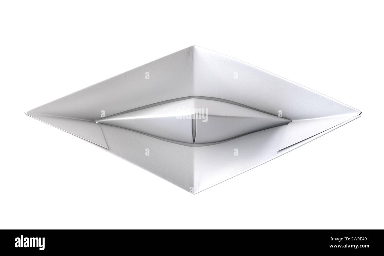 3d render origami paper boat isolated on white illustration Stock Photo ...