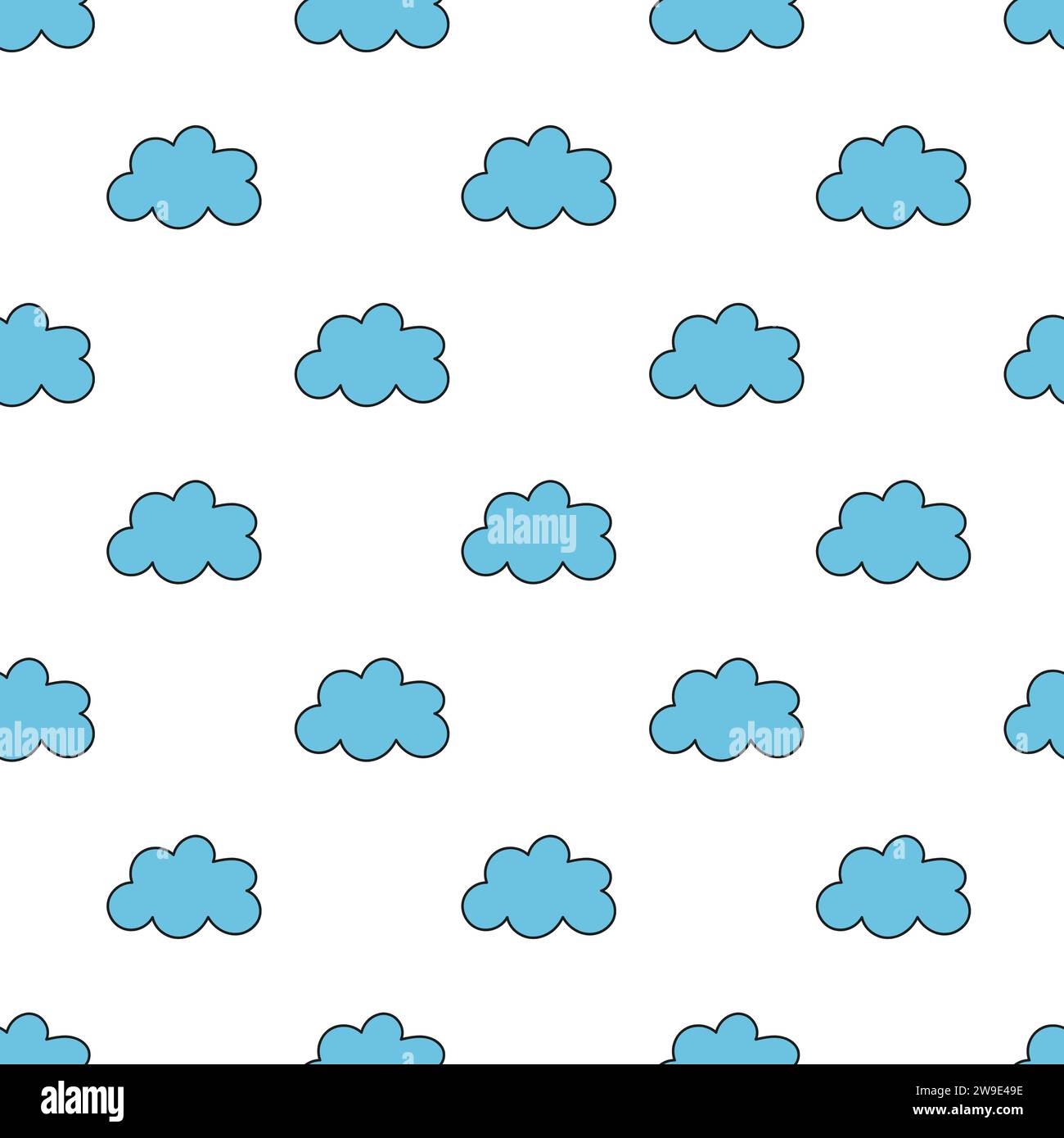 Seamless pattern with clouds. Simple cloudscape background. Vector flat ...