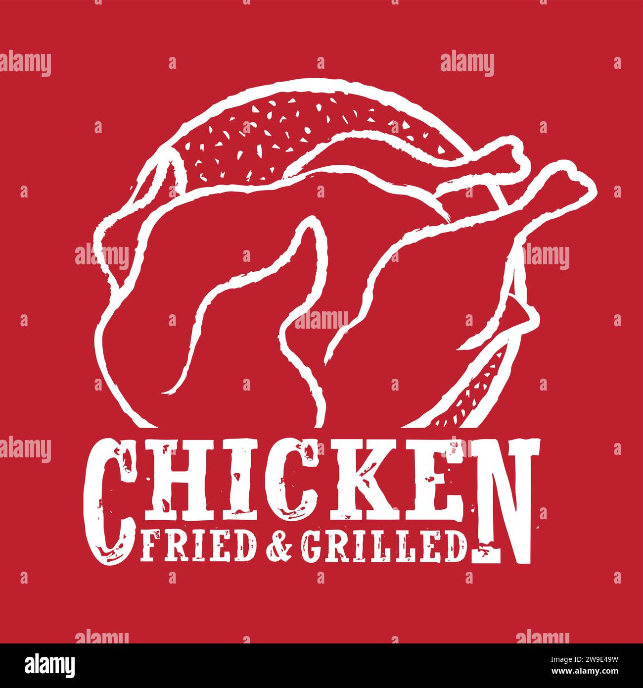Chicken Logo Stamp Design. Whole Grilled Chicken Logo Design Stock ...