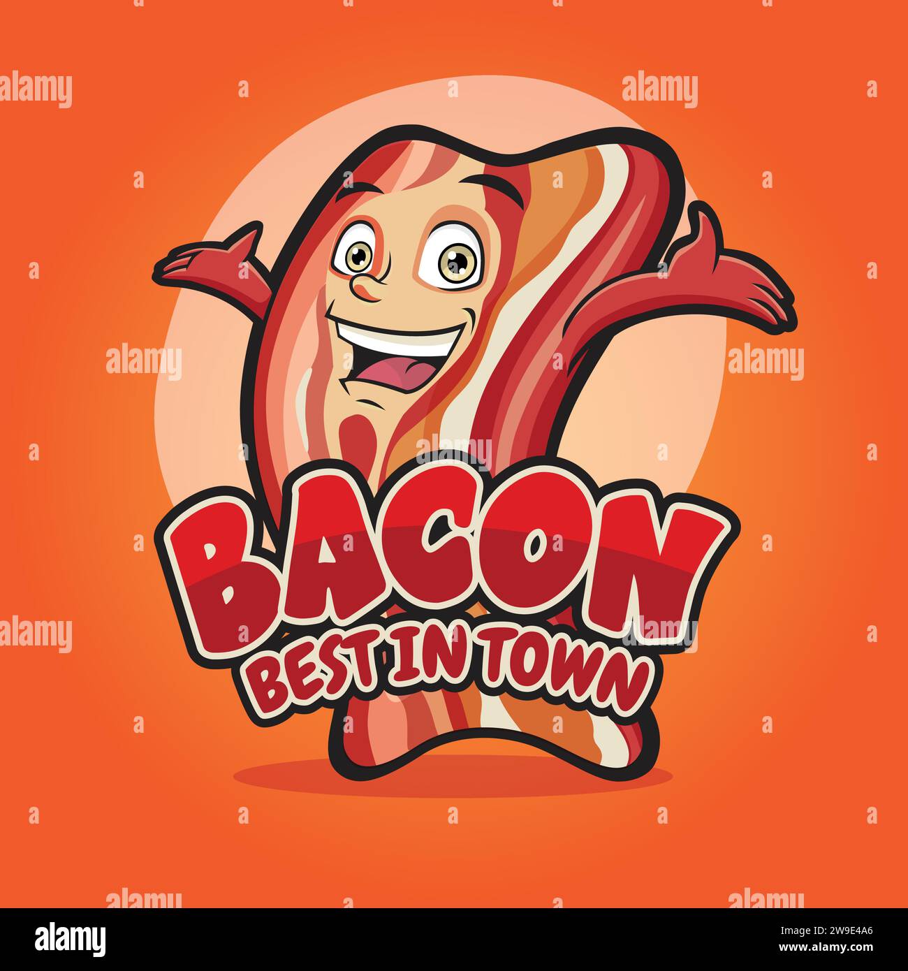 Happy bacon Stock Vector Images - Alamy