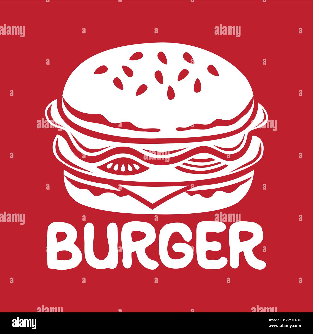 Simple Burger Logo Vector Design for Franchise Design Stock Vector ...