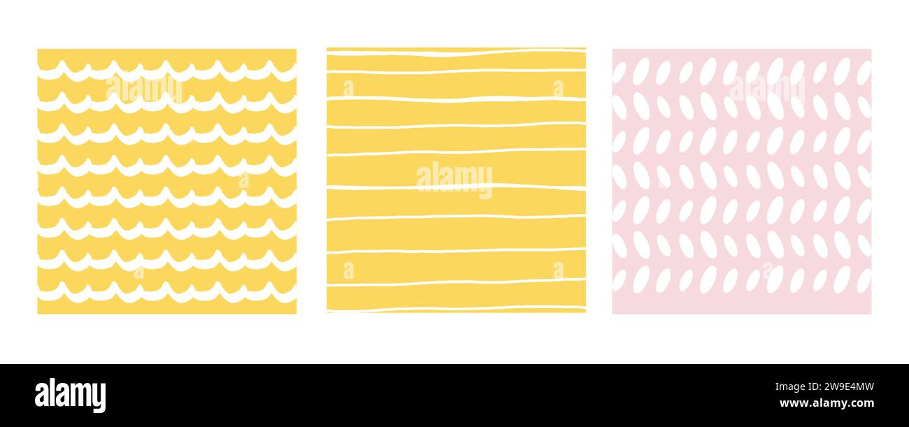 Simple Geometric Hand Drawn Irregular Patterns. Colored Doodle ...