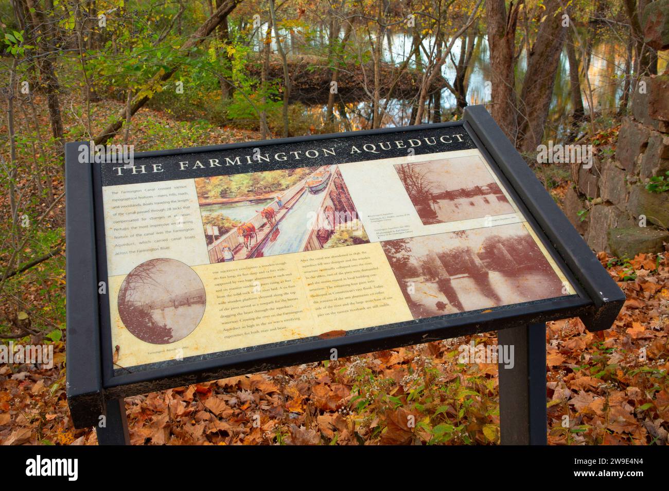 Interpretive board, Farmington Canal Aqueduct Preserve, Farmington ...