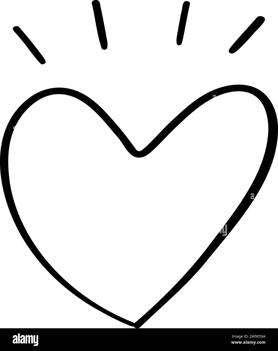 Heart line drawing Cut Out Stock Images & Pictures - Alamy