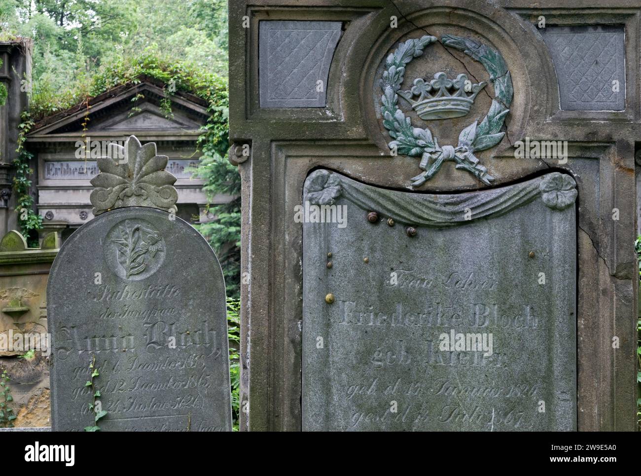 Tombstones at Jewish Cemetery in Wrocław, Lower Silesia region, Poland ...