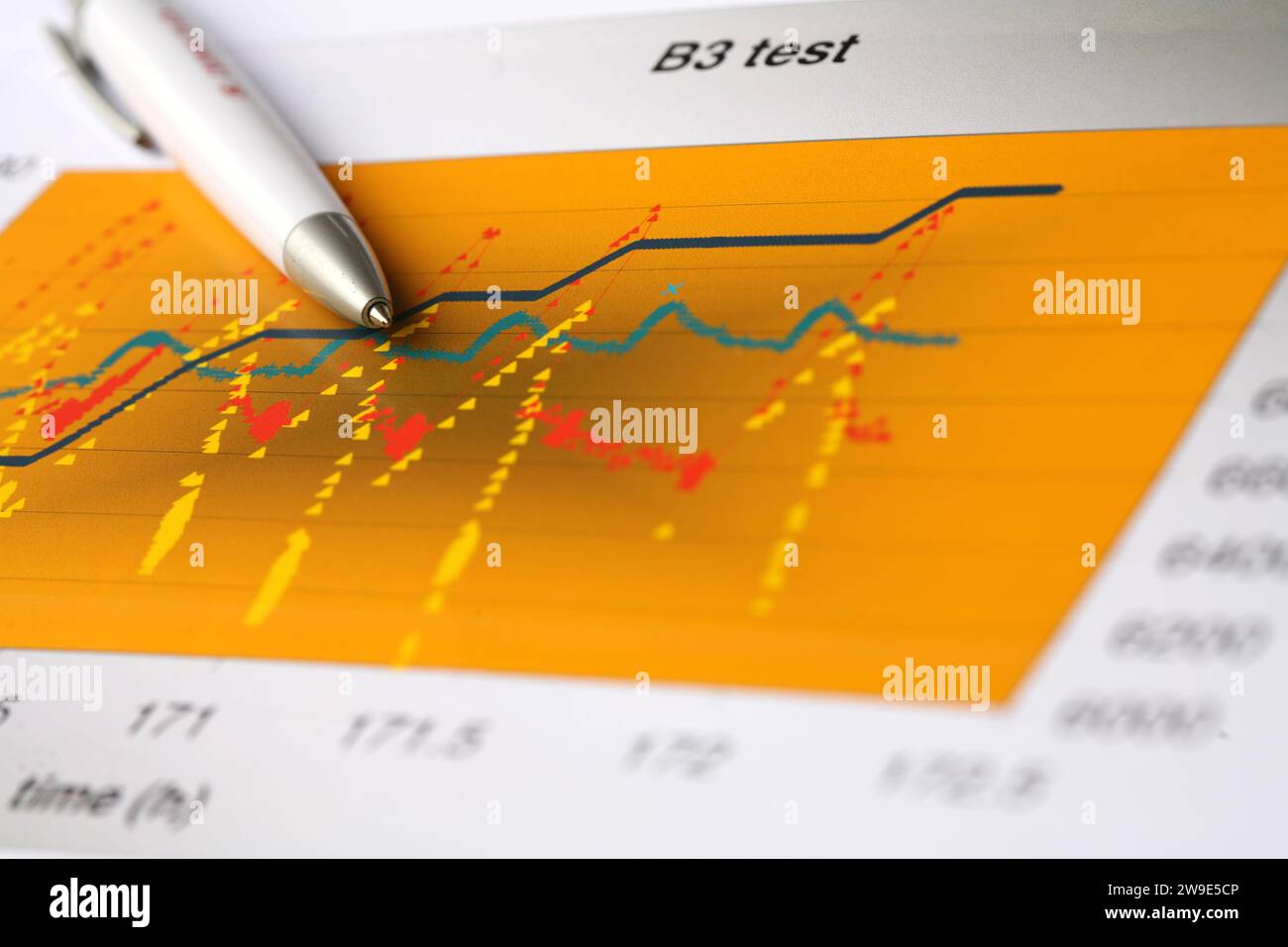 graph on paper with pen Stock Photo - Alamy