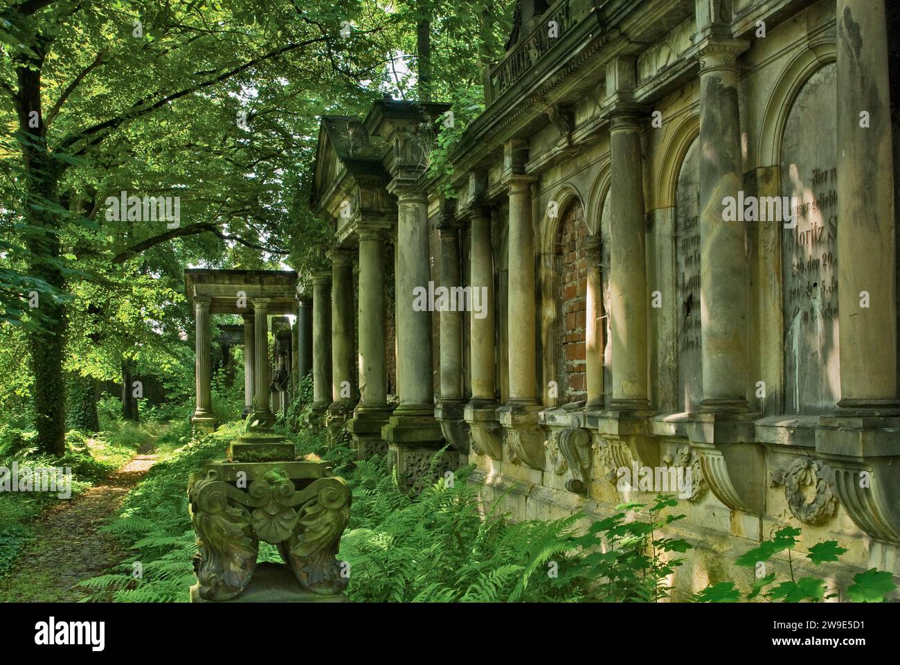 Neo-Roman tombs at Jewish Cemetery in Wrocław, Lower Silesia region ...